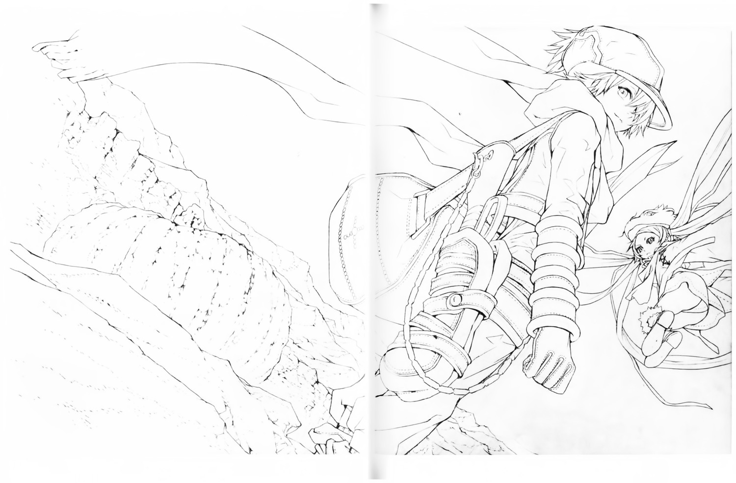 asada hiroyuki tegami bachi lag seeing niche steak ass dress line art monochrome sketch skirt ...